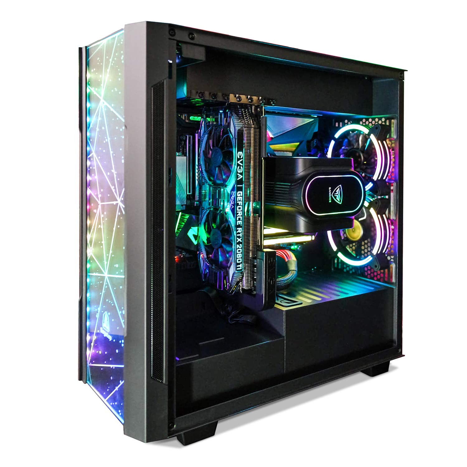 Segotep Phoenix ATX Black Mid Tower PC Gaming Computer Case USB 3.0 Type-C Ports/Graphics Card Vertical Mounting with Tempered Glass & RGB Front Panel (PC Case ONLY)