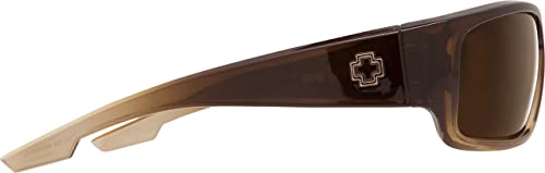 SPY Optic Piper, Rectangular Wrap Sunglasses, Color and Contrast Enhancing Lenses, Bronze Fade - Bronze Polarize Lenses
