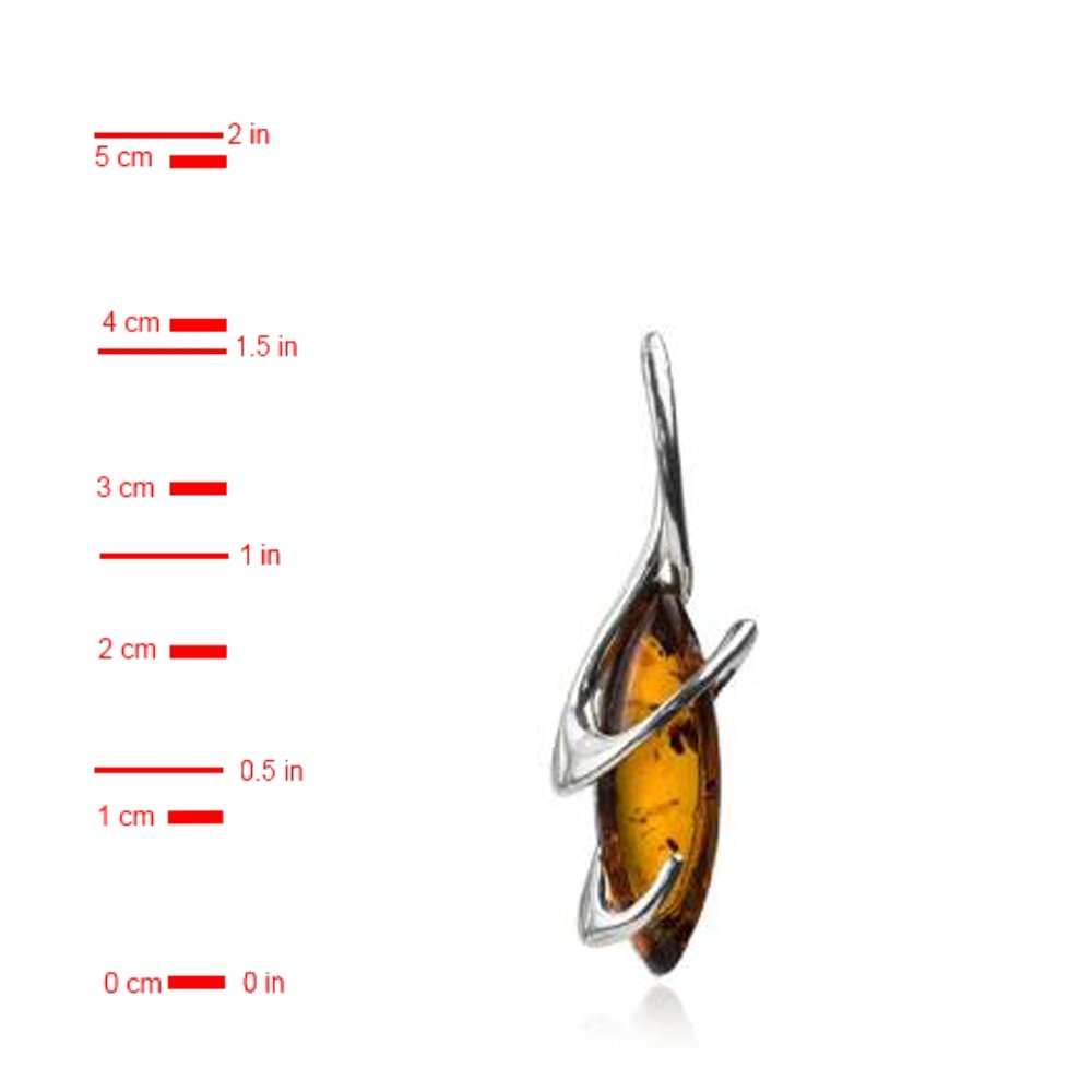 Sterling Silver Amber Marquise Pendant
