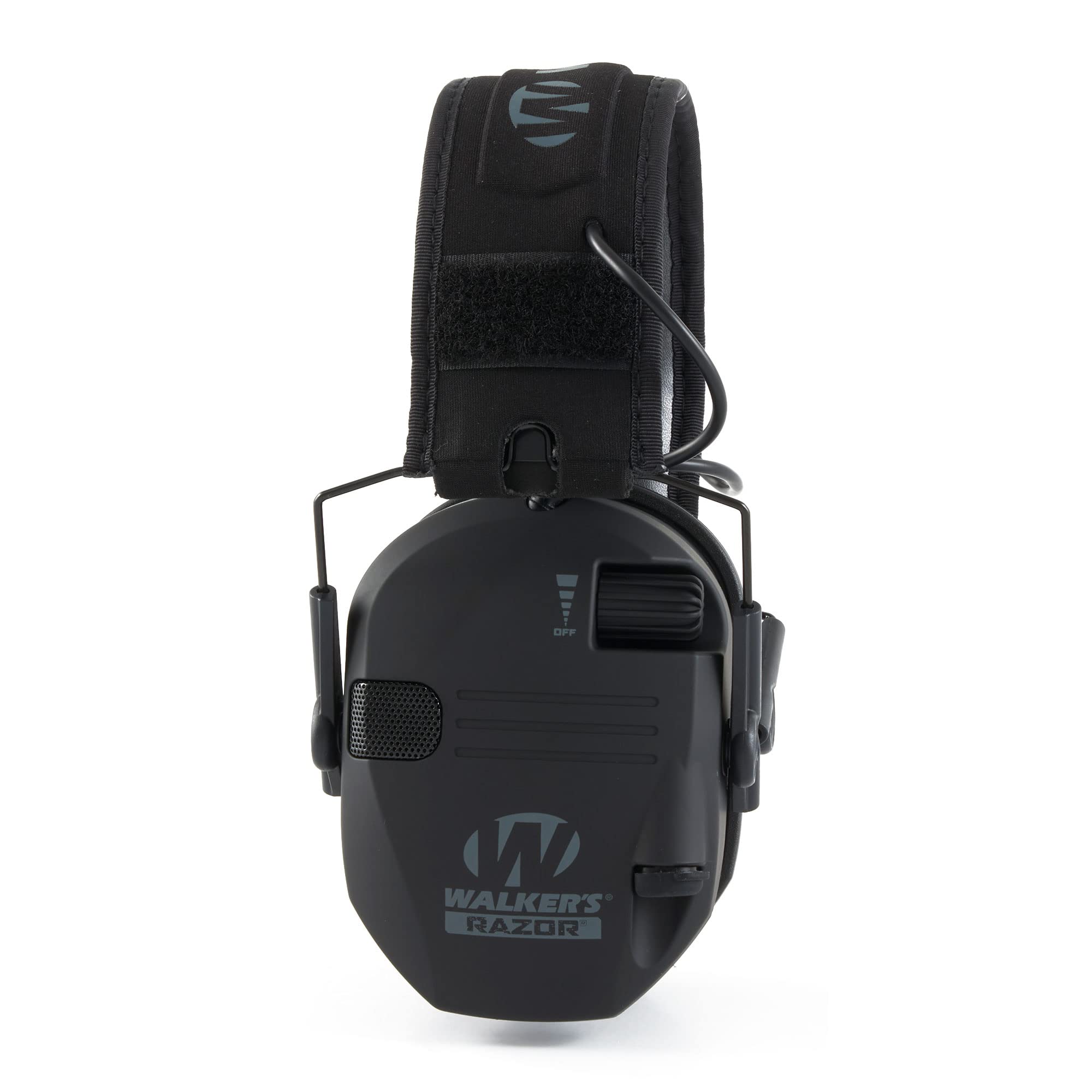 Walker's Razor Slim Shooter Electronic Hearing Protection Earmuffs with 23dB Noise Reduction and Sound Amplification, Black Punisher