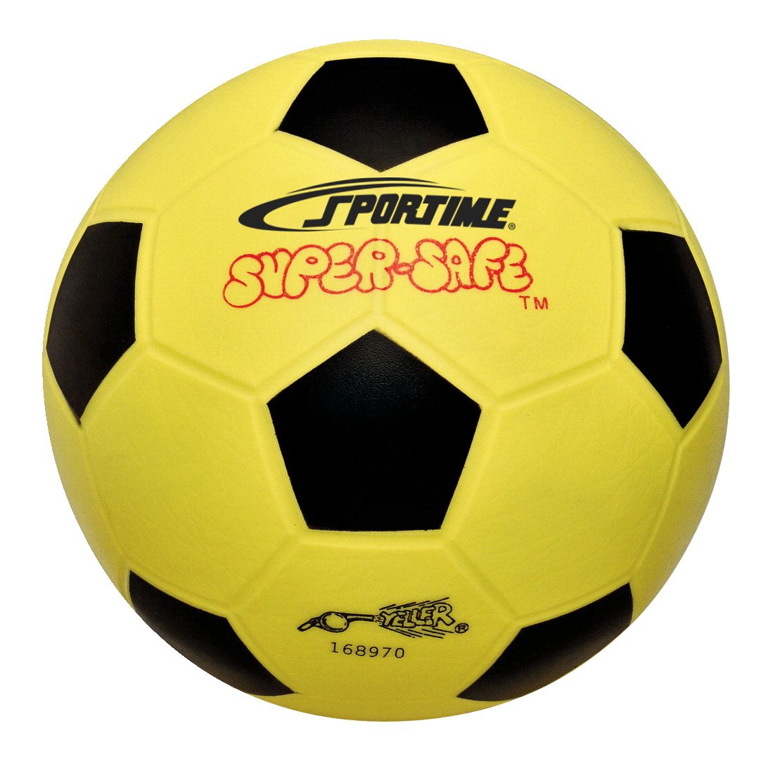 Sportime Super-Safe Soccer Ball, 8 Inches, Yellow and Black - 009554