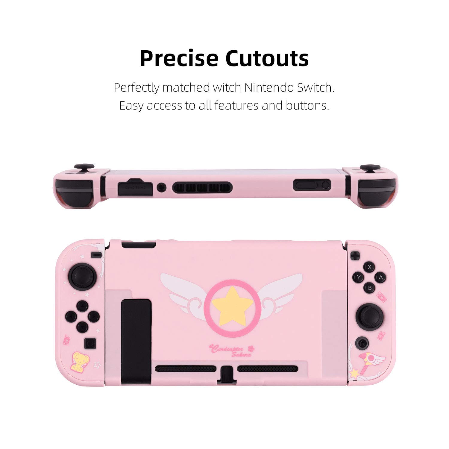YOCORE Protective Case Compatible with Nintendo Switch, Soft Touch Replacement Shell with Shock-Absorption and Anti-Scratch -Cardcaptor Sakura