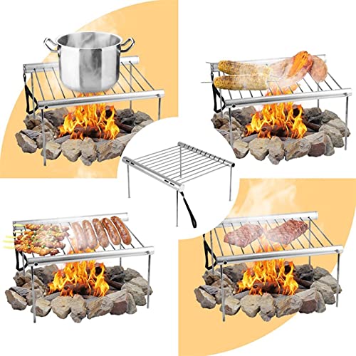 TAMYID Charcoal Grills, Portable Stainless Steel BBQ Grill Folding BBQ Grill Mini Pocket BBQ Grill Barbecue Accessories For Home Park Use For Camping