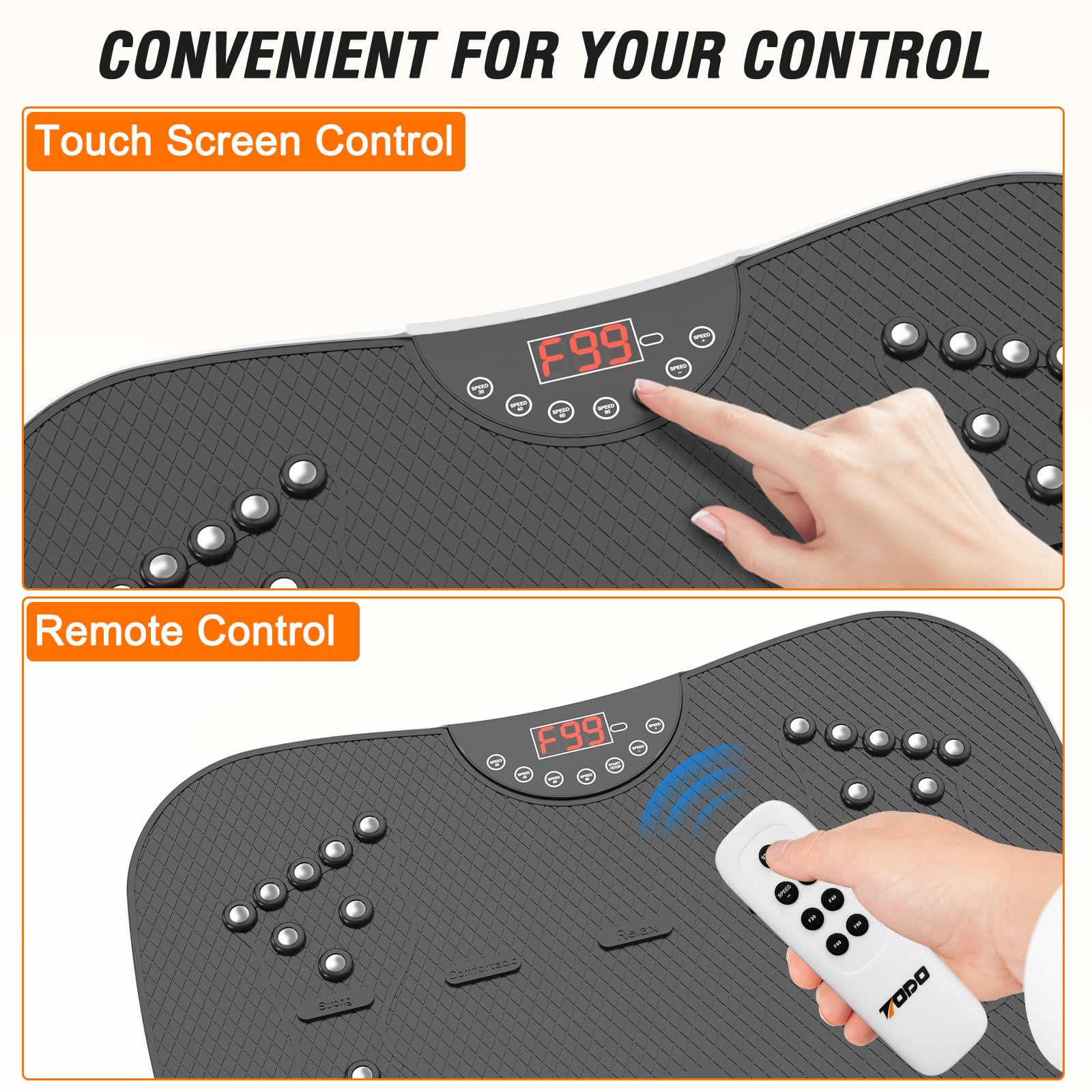 TODO Vibration Plate Exercise Machine Whole Body Vibration Platform with Remote Control for Pain Relief, Lymphatic Drainage, Weight Loss