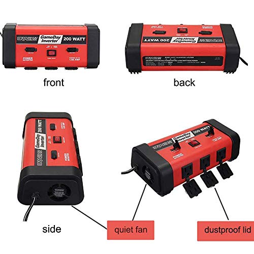 Supcool 200W Car Power Inverter DC 12V to 110V AC with 2 USB Car Charger Adapter