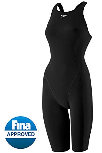 Speedo Girl's Swimsuit One Piece Power Plus Kneeskin Solid Youth Speedo Black/Black, 22