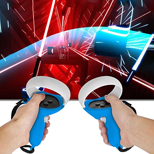 balikha Silicone Touch Controller Grip Protective Cover Sleeve for Quest 2 VR, Ease to Install Remove - Blue