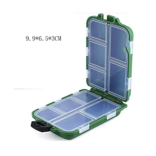 UXZDX CUJUX 10 Grid Mini Fish Hook Box Bait Hook Bait Plastic Storage Rack Square Fishing Accessories