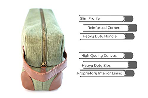 Vetelli Vintage Canvas Toiletry Bags, Travel In Style, Waterproof Canvas Dopp Kits, Durable (Marco)