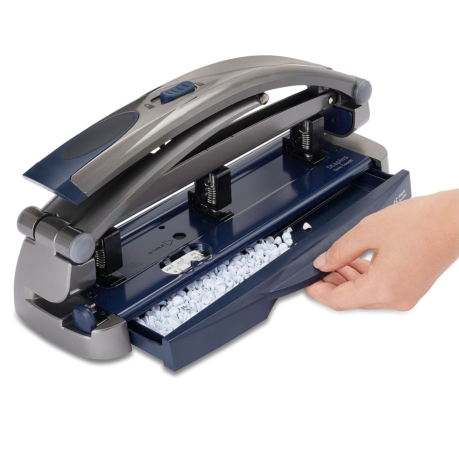 Staples 678950 20268/14824 One-Touch Adjustable 3-Hole Punch 40 Sheet Capacity