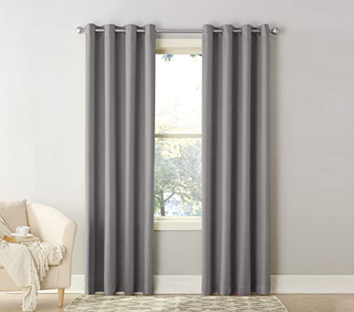 Sun Zero Becca Energy Efficient Grommet Curtain Panel, 40" x 63", Gray