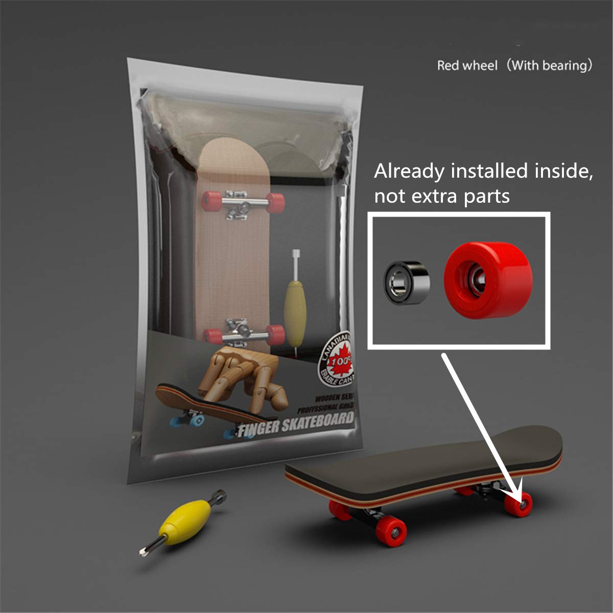 WANGYUMI Finger Skateboard Wooden Fingerboard Toy Professional Stents Finger Skate Set