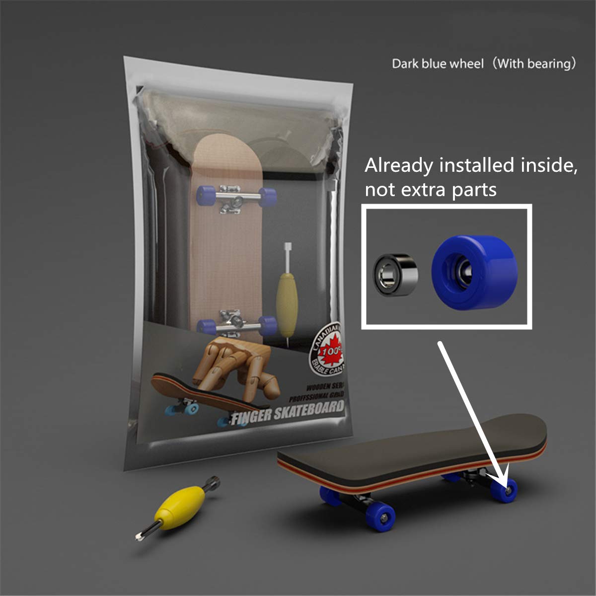 WANGYUMI Finger Skateboard Wooden Fingerboard Toy Professional Stents Finger Skate Set
