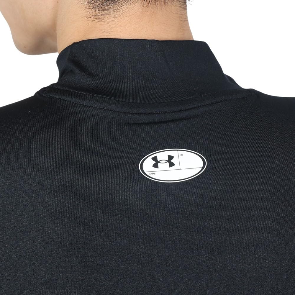Under Armour Men's HeatGear Armour Mock Long Sleeve T-Shirt, Black (001)/White, Small