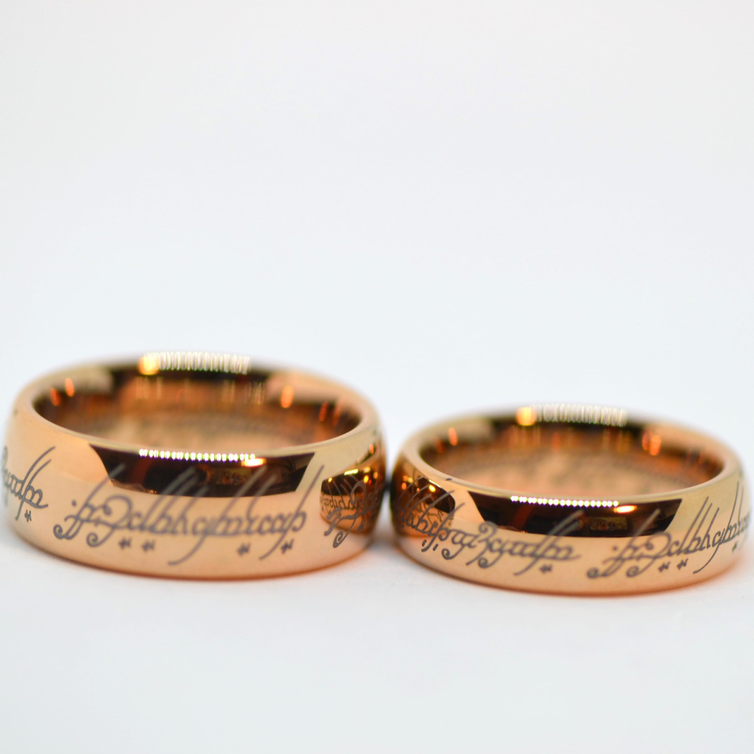 Rose Gold Tungsten Carbide One Ring Wedding Band Engagement Promise Ring Elvish 6mm 8mm Valentine Birthday Anniversary 6.5)