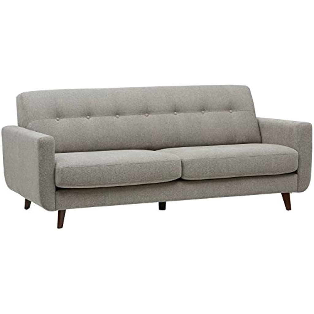 TBGFPO Rivet Mid-Century Sofa Couch, 79.9" W, Pebble Grey
