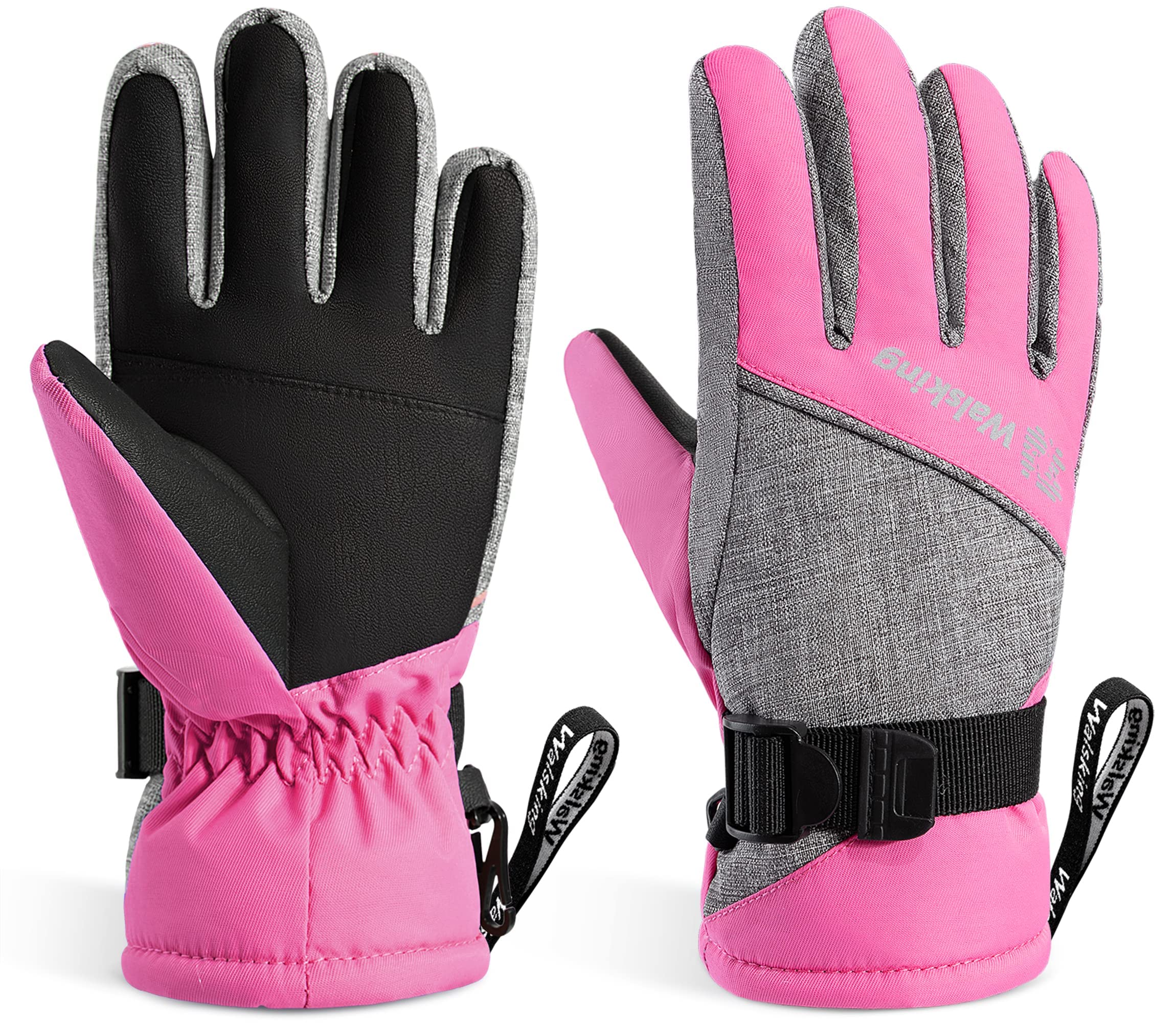Walsking Kids Winter Snow&Ski Gloves-3M Thinsulate Waterproof Cold Weather Youth Gloves for Skiing,Snowboarding-Fits Boys and Girls