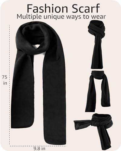 Women's Warm Fleece Hat Scarf and Glove Matching Set - Fur Trim Gift Set