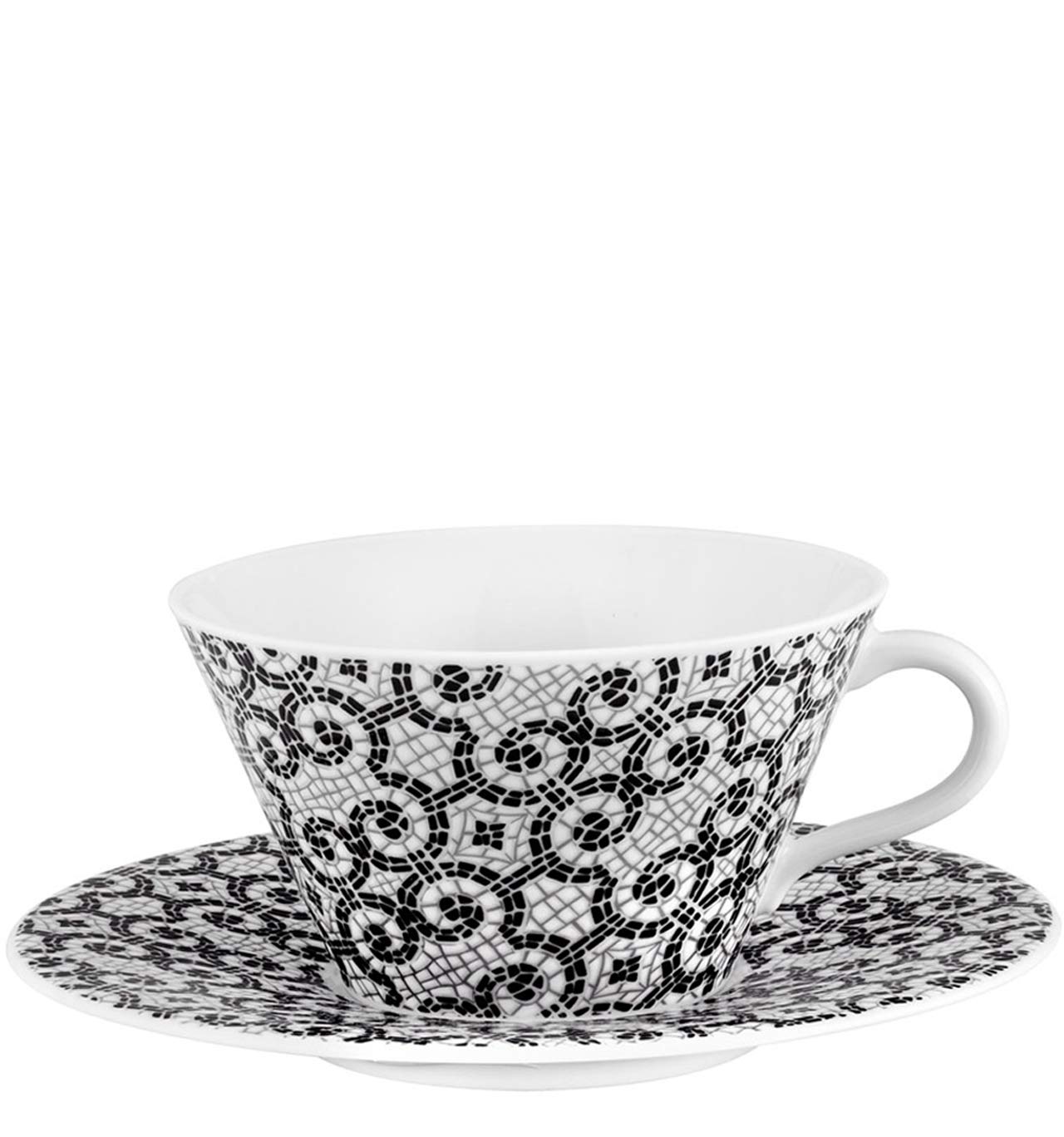 Vista Alegre Porcelain Portuguese Cobblestone Tea Cups & Saucers Set of 2