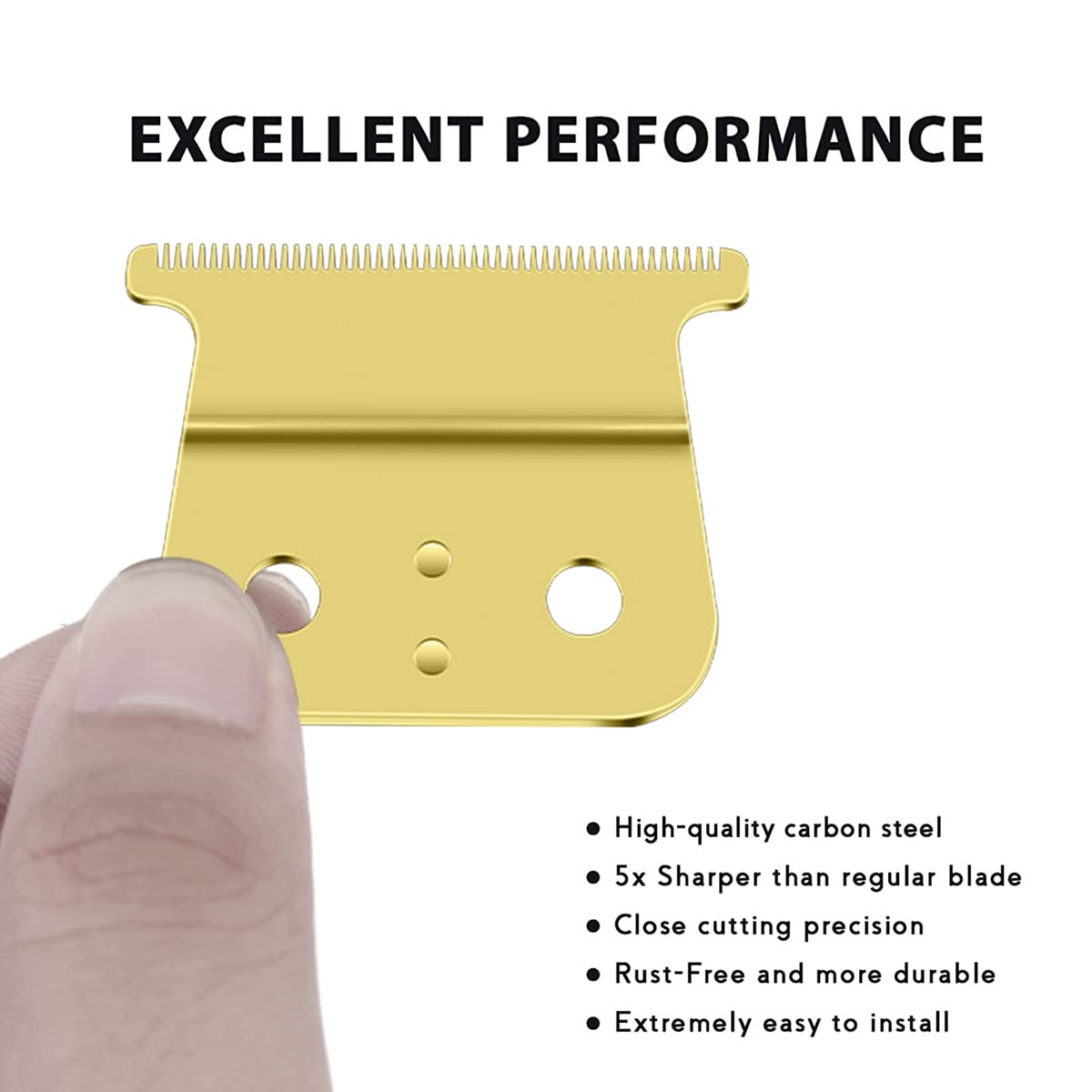 Replacement Blade for Andis T Outliner, Andis Gtx (Golden+Yellow Ceramic T Blade)
