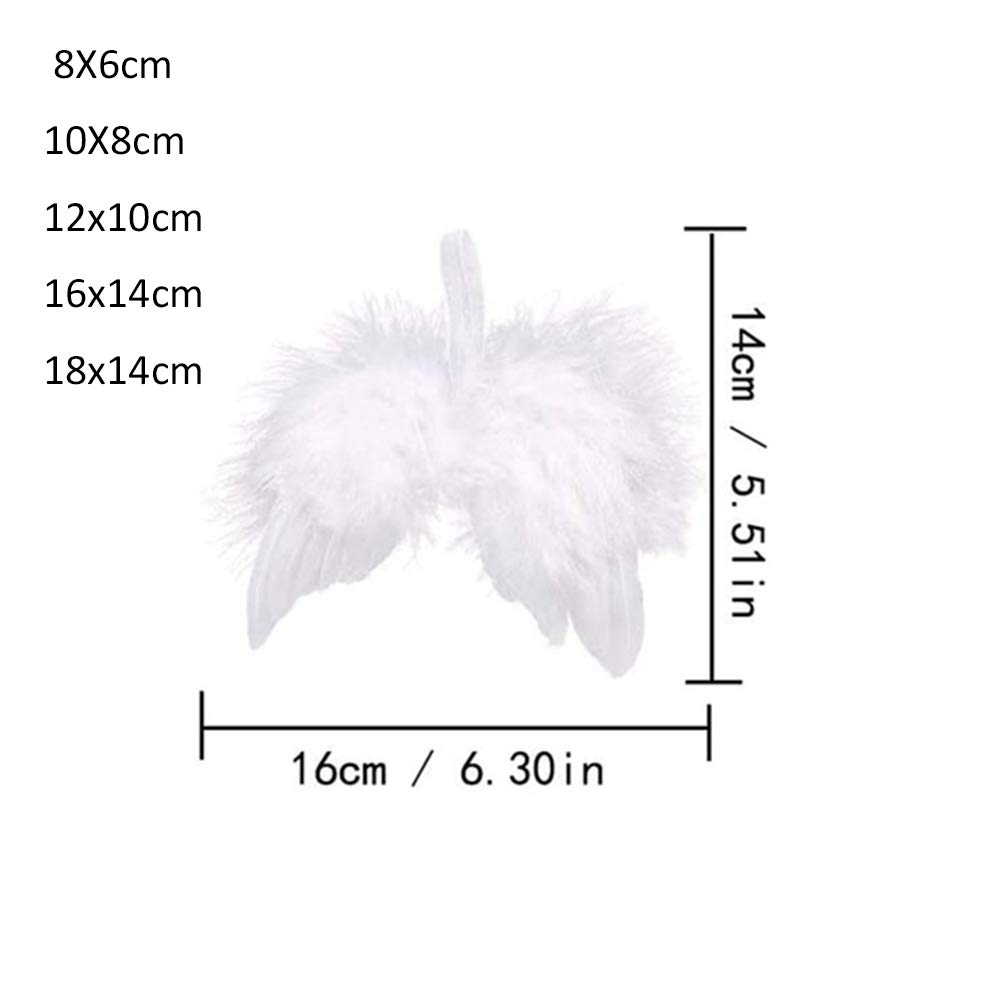 SPDD 10pcs Christmas Tree Decor Feather Wing,Christmas Tree Decoration Angel Wings Hanging Ornament Home/Party/Wedding White Feather Wing Ornament(12x10cm)