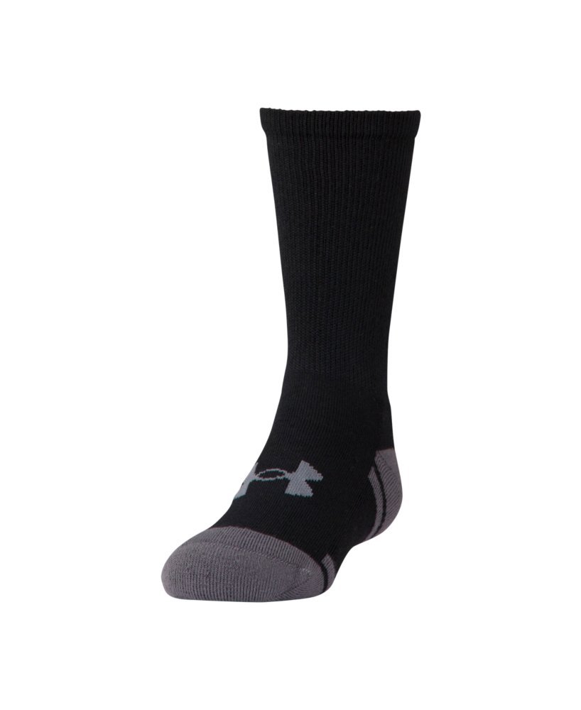 Under Armour Youth Resistor 3.0 Crew Socks, Multipairs, Black/Graphite (6-Pairs), Small