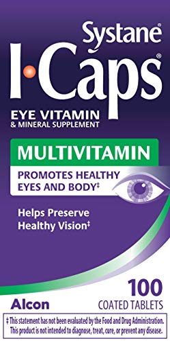 Systane ICaps Eye Vitamin & Mineral Supplement, Multivitamin Formula, 100 Coated Tablets (Packaging may vary)