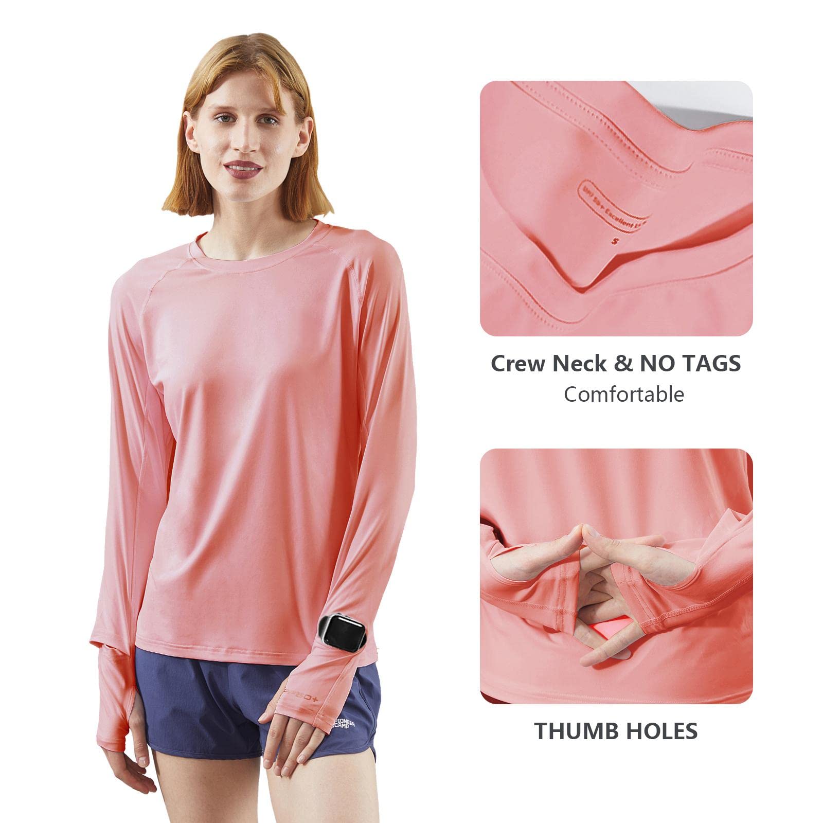 Womens Sun Protection Shirts Long Sleeve for Running Hiking Fishing Workout Shirt