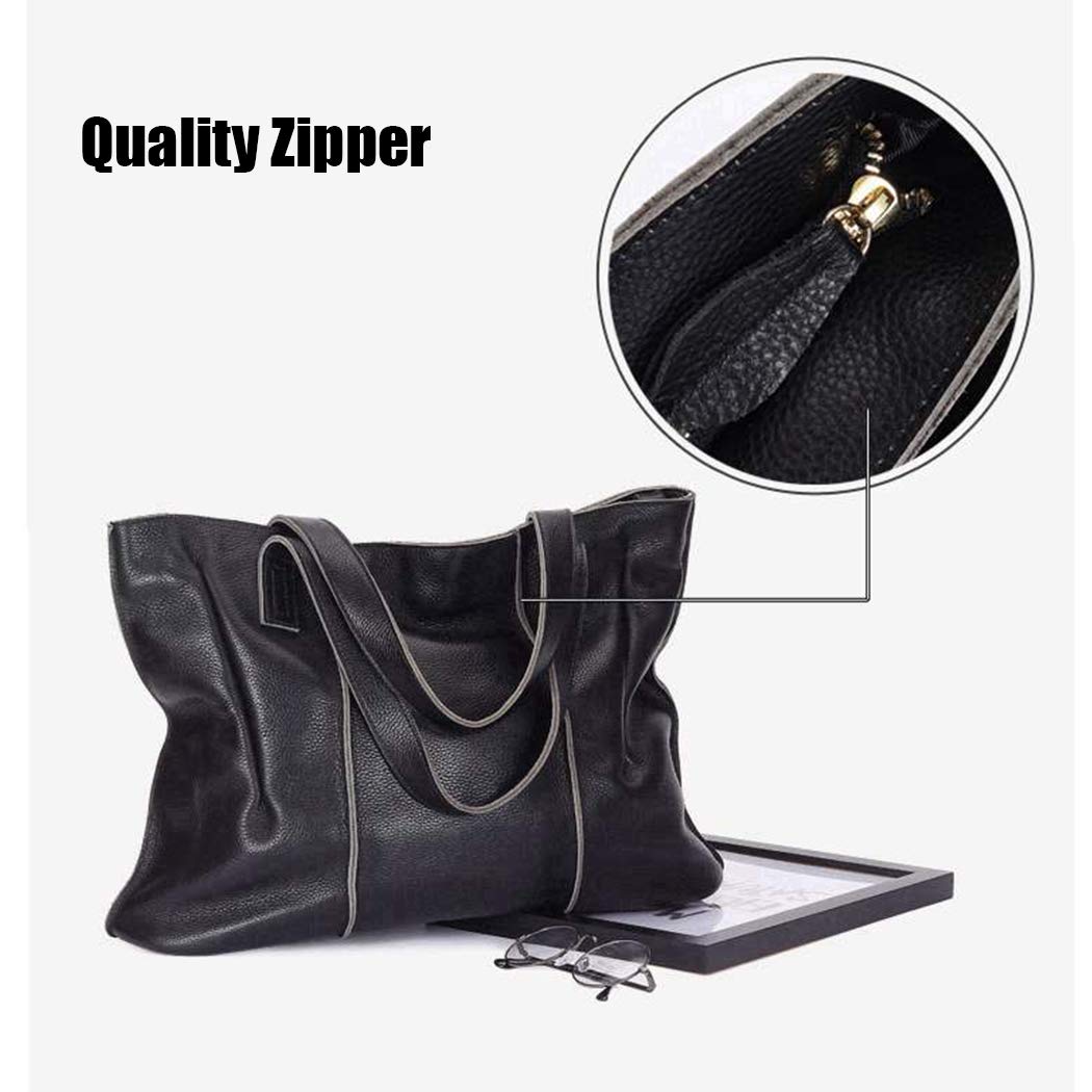 YXBQueen Vintage Genuine Leather Tote Shoulder Purse Handbag Big Large Capacity Work Tote