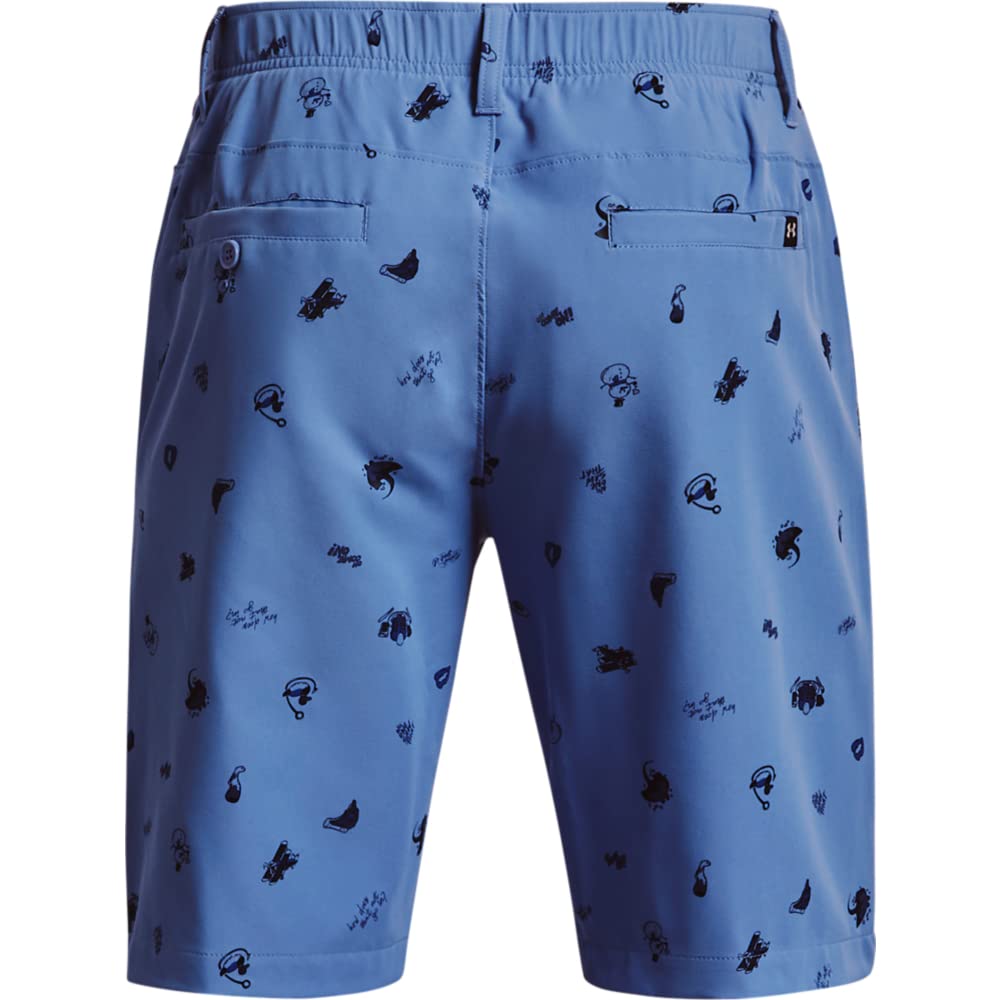 Under Armour Men's Vanish Showdown Printed Shorts, River (488)/Halo Gray, 34