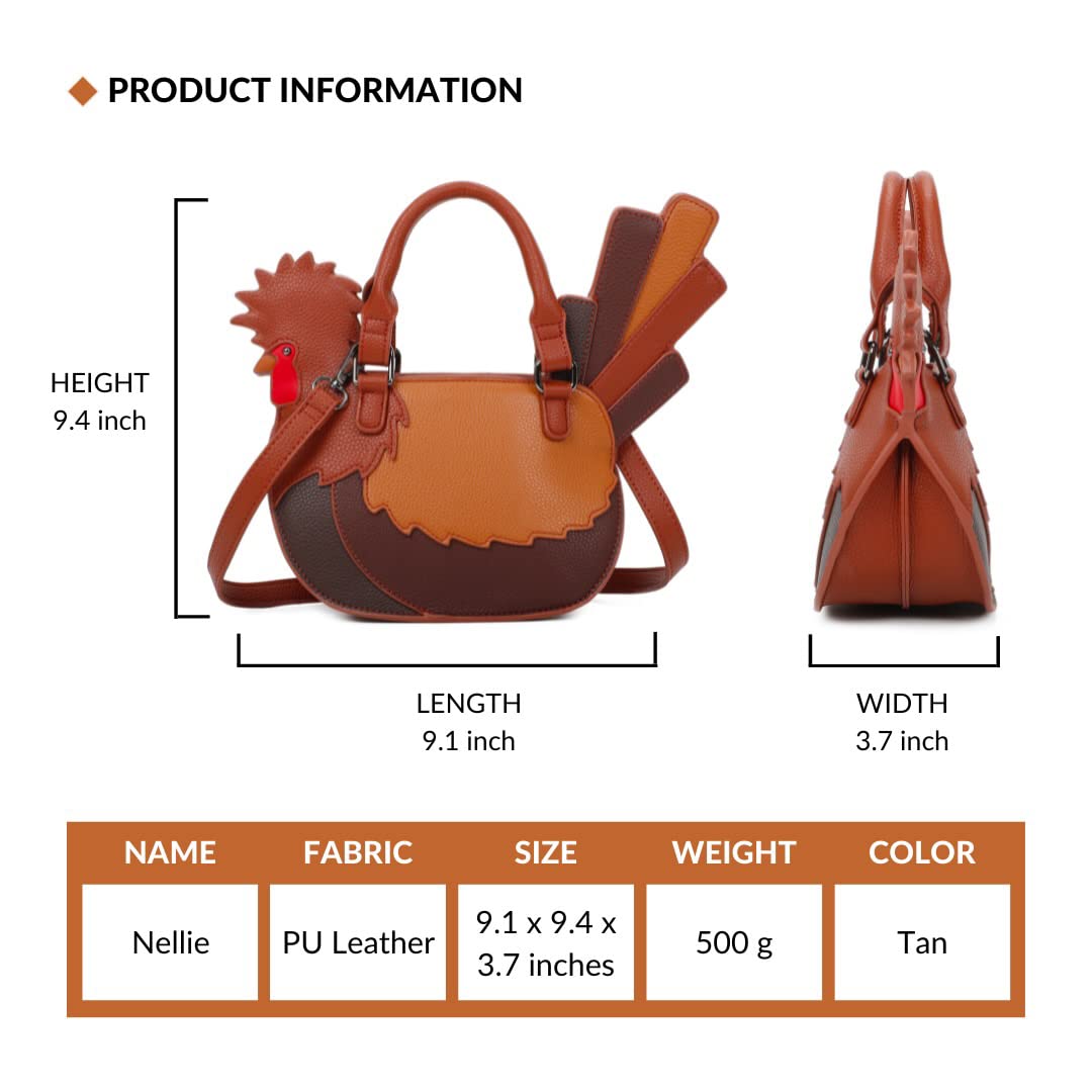 The Original Chicken Handbag, Chicken Shaped Handbags For Women, Patented Chicken Purse, made with durable and quality leather