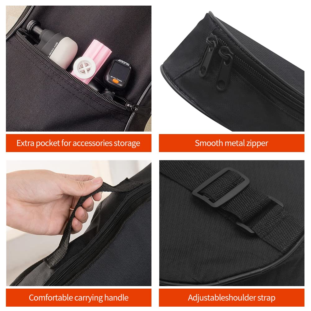 Ukulele Case, Black Ukulele Bag for 21 23 26 Inch Ukulele, Waterproof Durable Ukulele Padded Bag with Adjustable Straps for Concert, Soprano, Tenor (21 Inch)