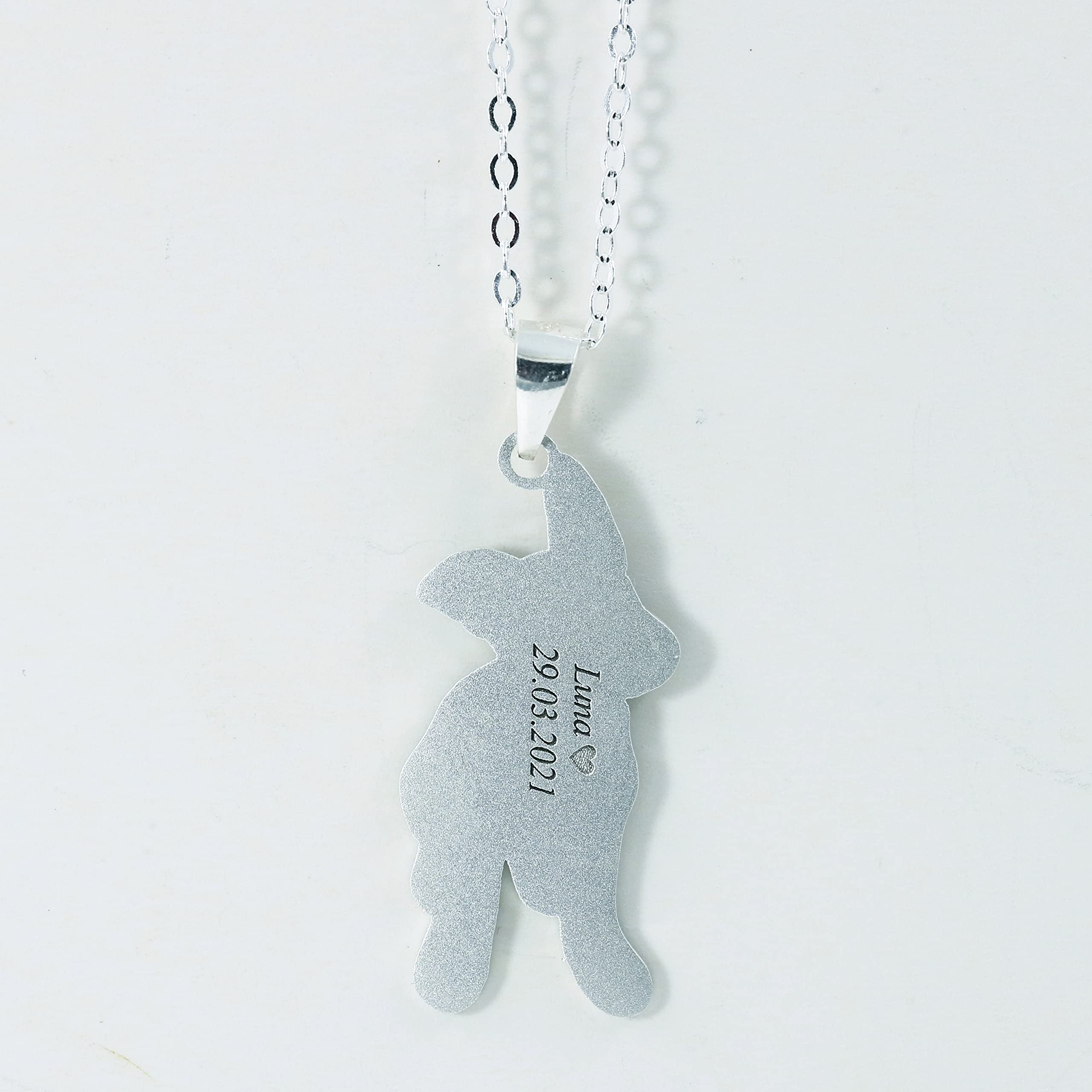 STARATION Custom Picture Necklace Personalized Pet Cat Dog 925 Silver Photo Engraved Pendant Gift for Pet Lover (StyleA)