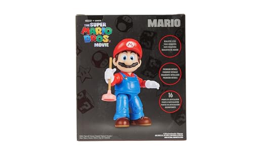 THE SUPER MARIO BROS. MOVIE - 5 Inch Action Figures Series 1 β Mario Figure with Plunger Accessory