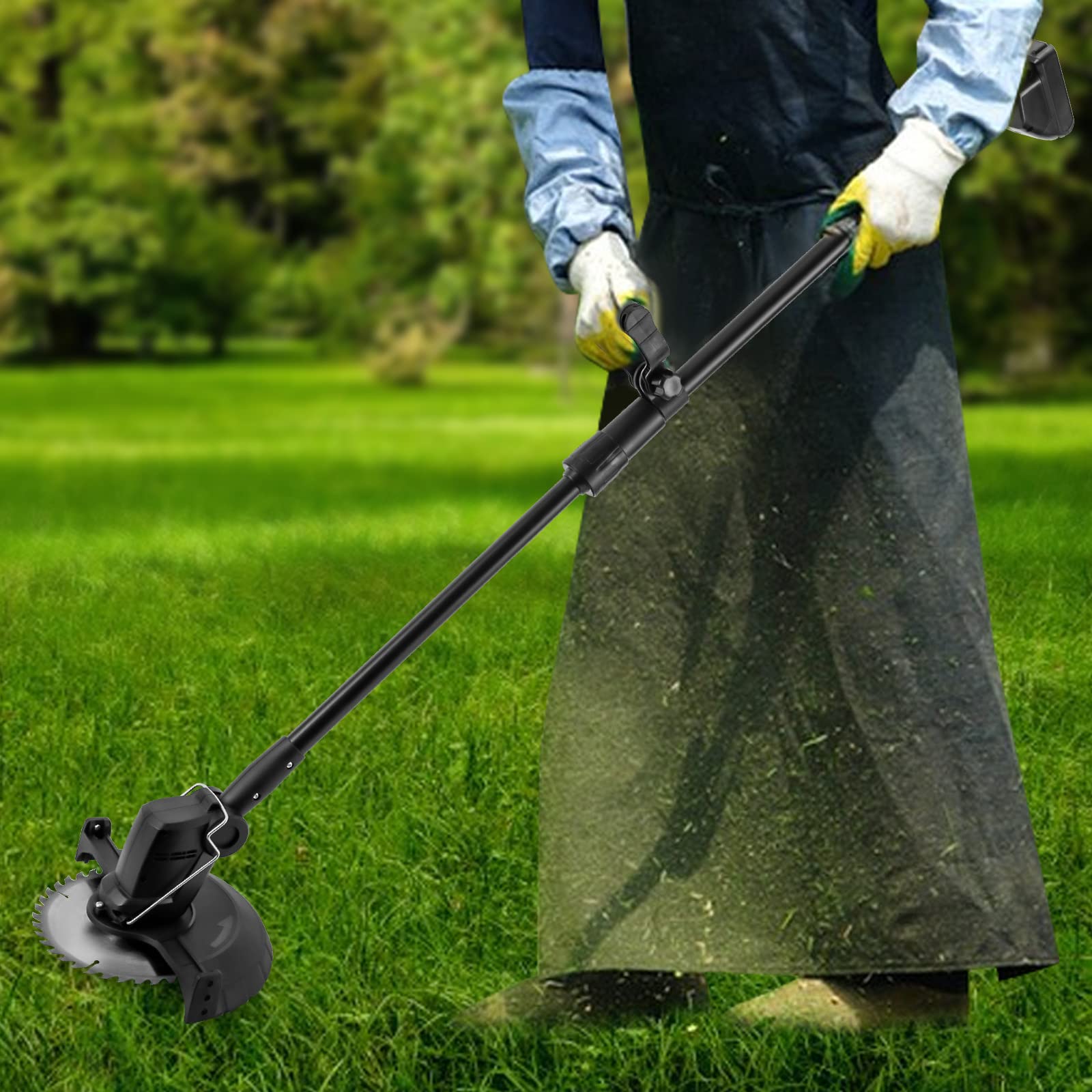 String Trimmer and Lawn Edger Grass Trimmer with Adjustable Head and Handle Cordless Trimmer Kit with a Brushless Motor