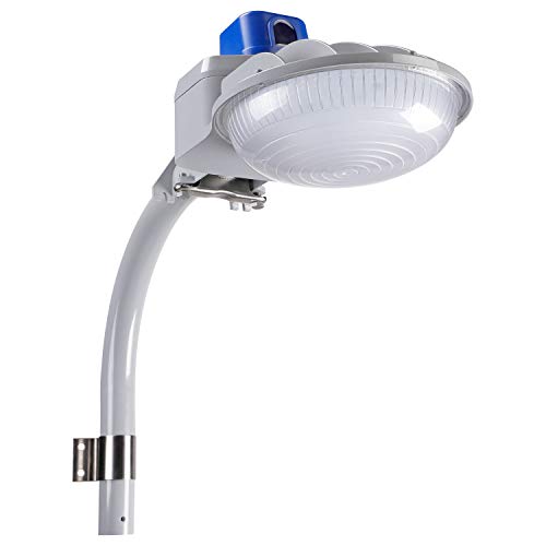 TORCHSTAR Area Light Mounting Arm, Sturdy Mounting Pole for LED Dusk to Dawn Barn Light, Outdoor Yard Light, Iron Housing, Silver Finish