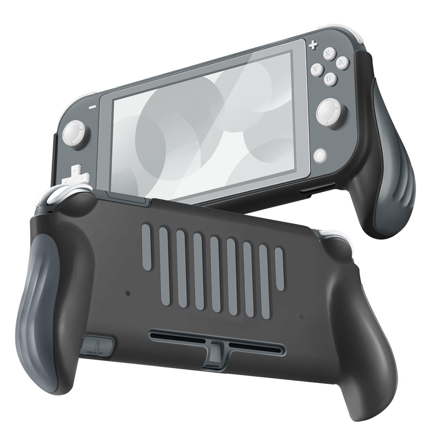 TNP Pro Grip Case for Nintendo Switch Lite Protective Shell Cover (Black) Vented Comfort Enhance Ergonomic Grips, Lightweight, Slim, Scratch & Shock Protector Nintendo Switch Lite Accessories