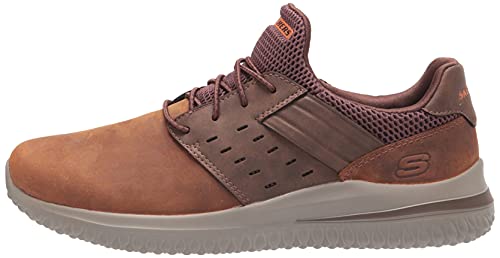 Skechers USA Men's Men's Delson 3.0-Ezra Leather Bungee Lace Slip On Sneaker, CDB, 11 X-Wide
