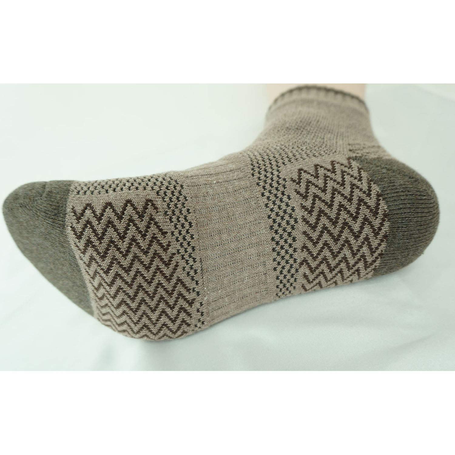 SEOULSTORY7 5pack Men's Full Cushion Mid Quarter Length Hiking Socks 5Pair Brown/Gray/Mint/Light Blue/Beige L3