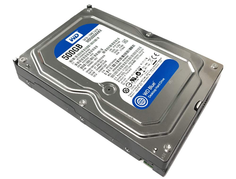 Western Digital 500GB SATA 3.5 Hard Drive - WD5000AAKX-60U6AA0 (Renewed)