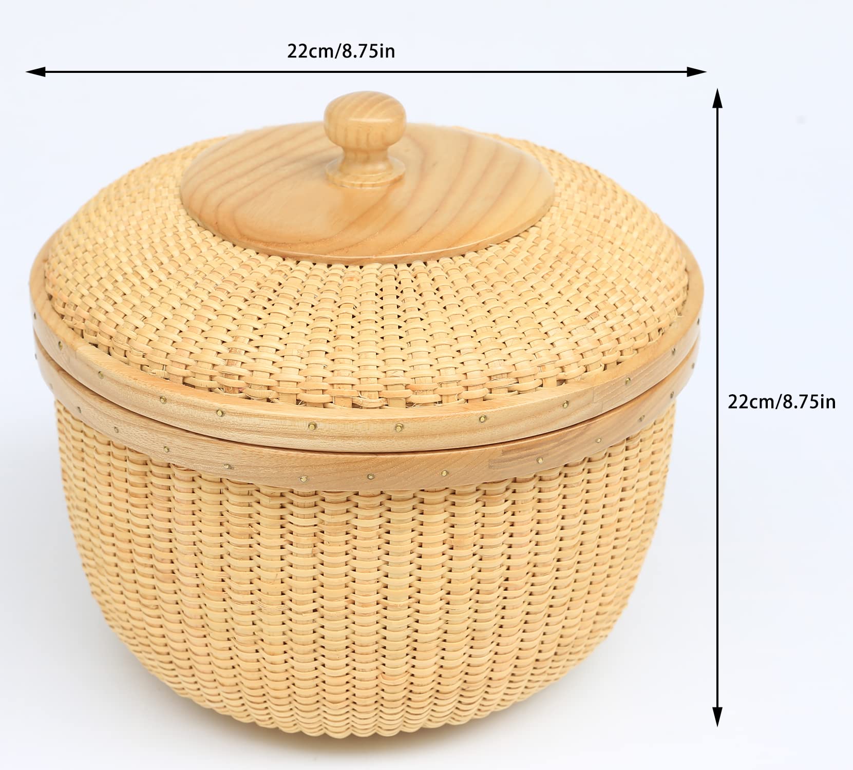 Teng Tian lidded home storage Rattan Handicrafts Casual Style Circular Basket rattan baskets for organizing sewing kits for adults