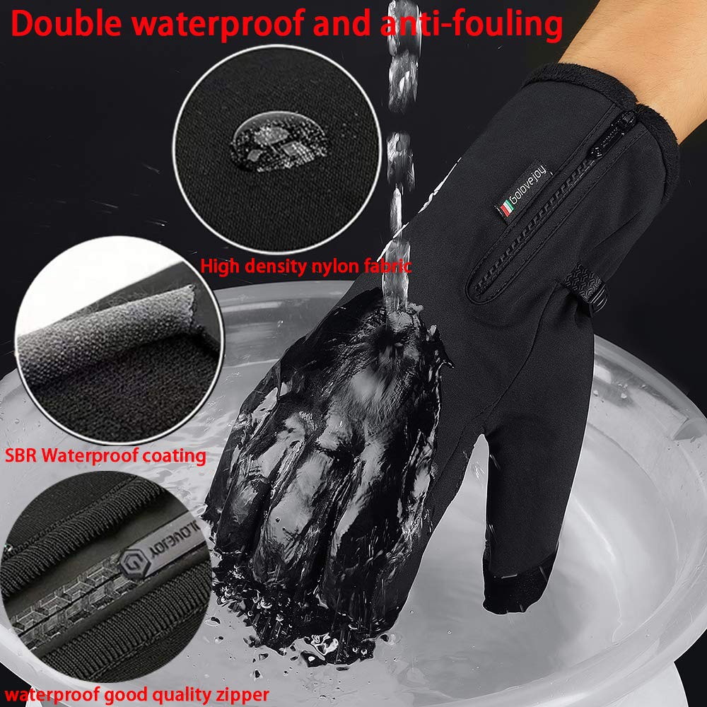Y&R Direct Mens Winter Gloves -30℉Windproof Waterproof Touch Screen Gloves for Outdoor Work (Large)
