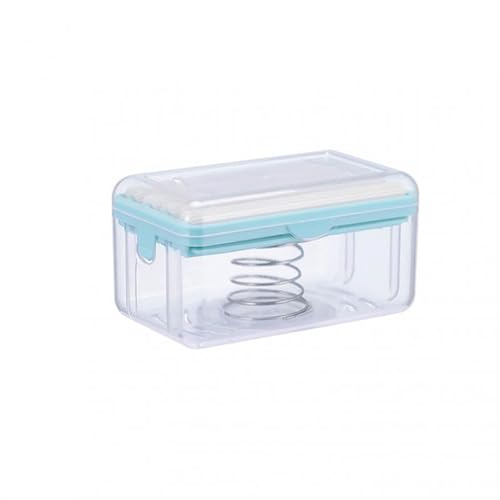 SPICLY Soap Box Soap Box with Drainage Soap Tray Travel Hands-Free Soap Box Soap Holder Portable (Color : Blue)