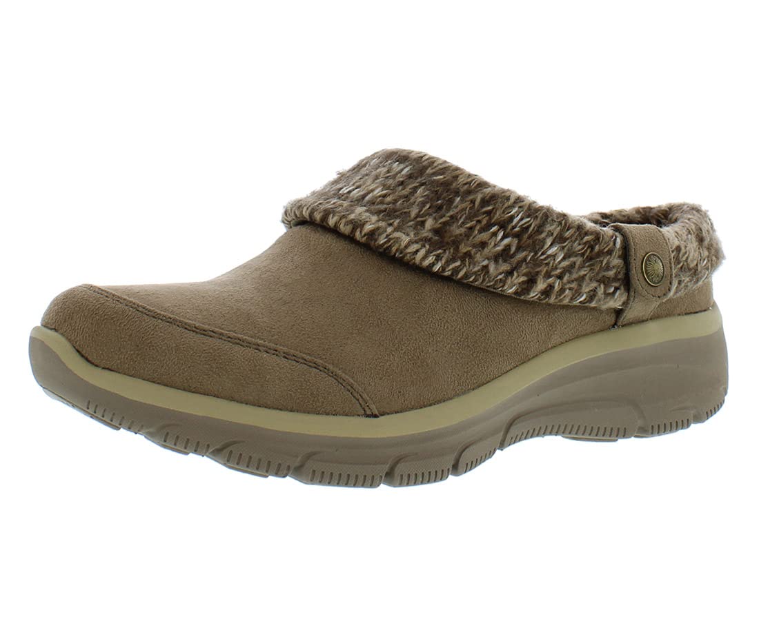 Skechers Women's Easy Going-Good Duo Mule, Taupe, 9