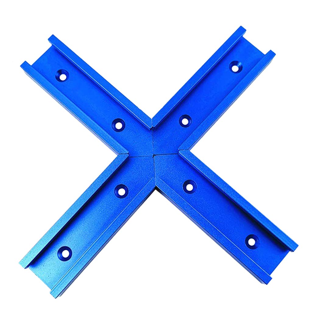 T-Track For Cross Connector With Predrilled Mounting Holes Aluminum Alloy Saw Table Track Intersection Pa Useful T-Track Intersection Kit For Woodworking Double-Cut Jig Profile
