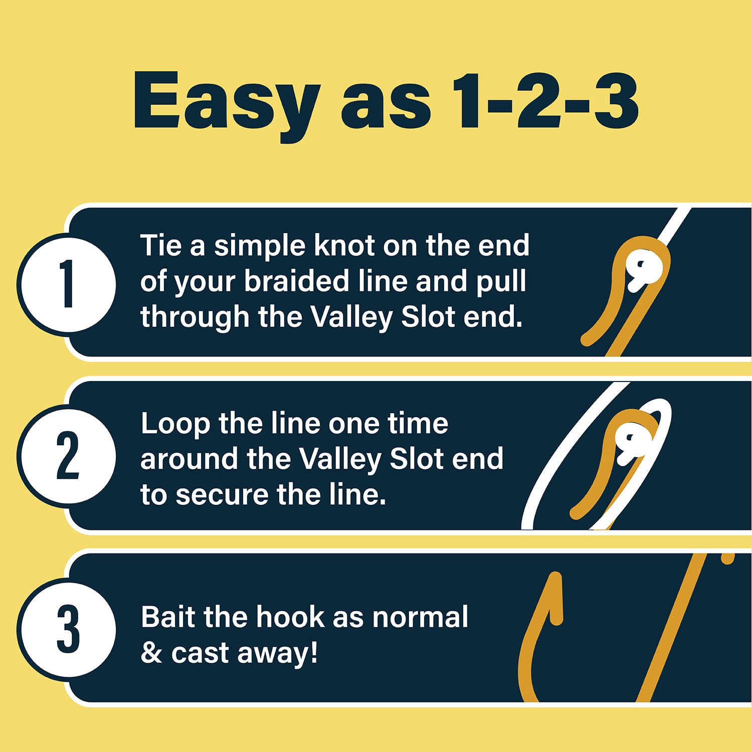 Valley Tieless Fishing, EZ Fishing Hook, Freshwater Barbed Hook Set, 5 Pack #6 Gold Hooks