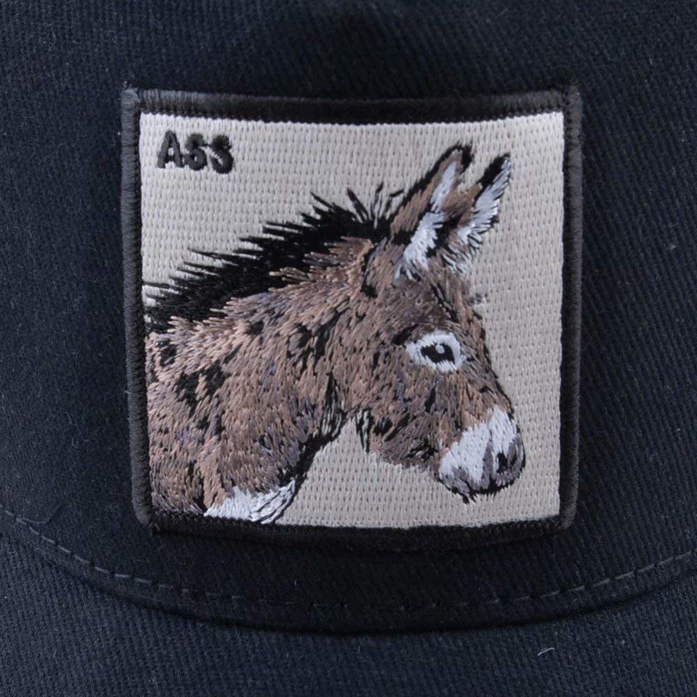 Unisex Animal Mesh Trucker Hat Strapback Square Patch Baseball Caps (Gray Fox)