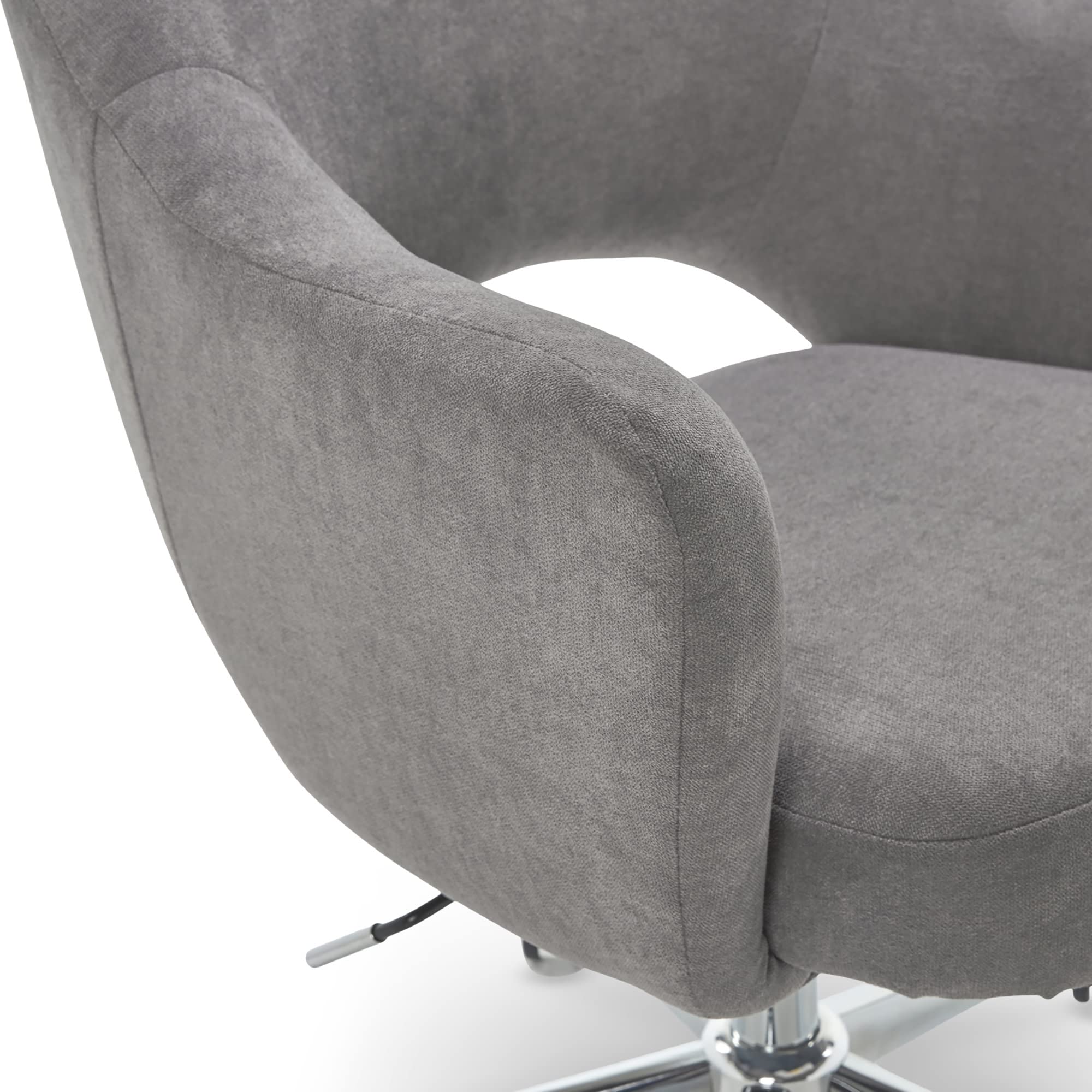 Serta Valetta Office Desk Memory Foam Padding, Midcentury Modern Style, Chrome-Finished Stainless-Steel Base, Home Chair, Gray
