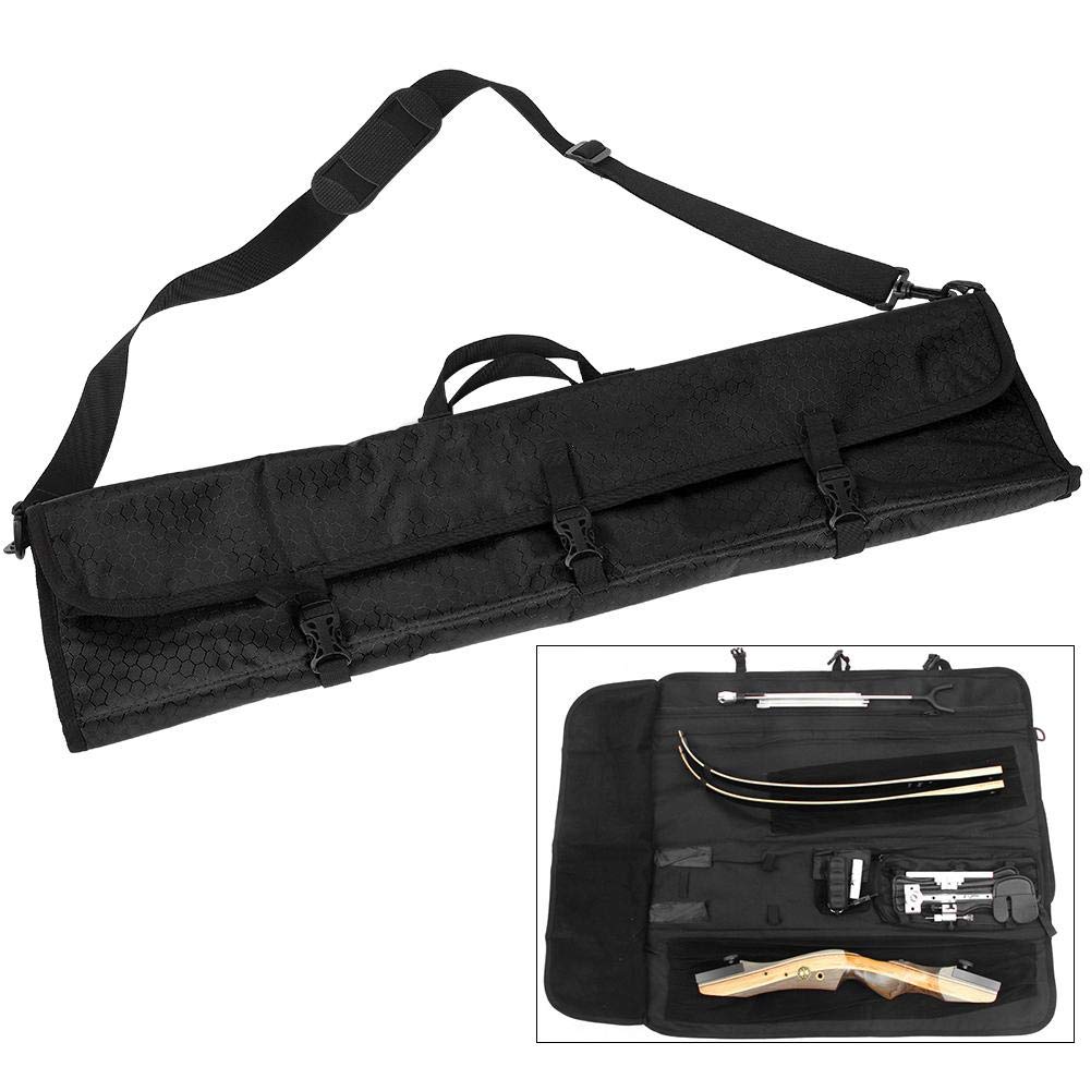 Tihebeyan Recurve Bow Case, Portable Lightweight Arrow Quiver Holder Shoulder Handle Carrying Bag Pouch Bow Target,Universal Take Down Bow Case (Black)