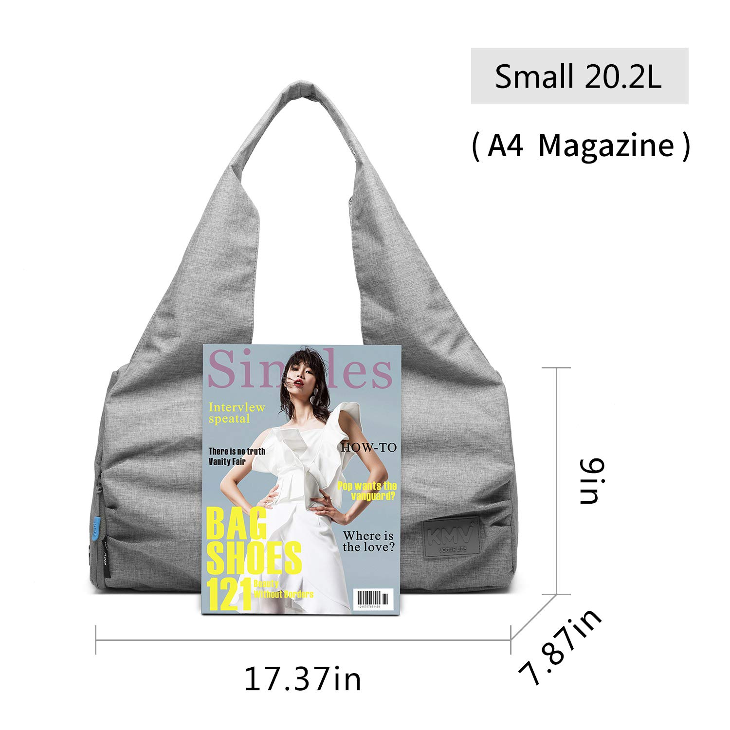 Y.U.M.C. Travel Yoga Gym Bag for Women, Carrying Workout Gear, Makeup, and Accessories, Shoe Compartment and Wet Dry Storage Pockets(Medium,Grey)